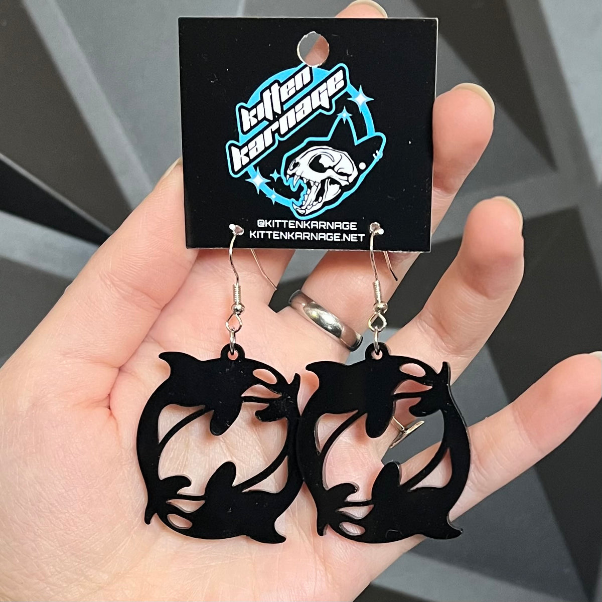 Acrylic Hoop Orca Killer Whale Marine Biology Ocean Animal Earrings ...